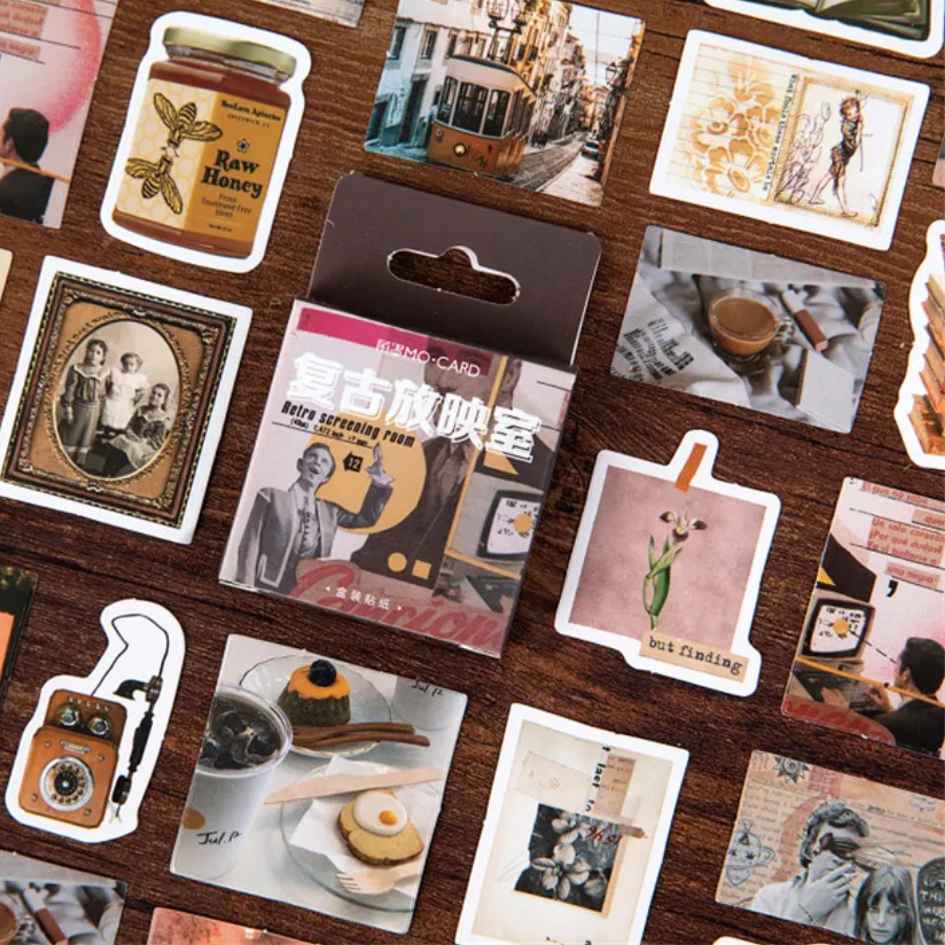 Cajita de 46 Stickers "Vintage Things” – Bitácoras Papelería