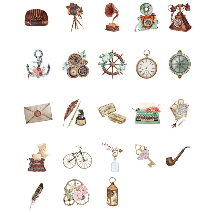 Cajita de 46 Stickers "Return To The Past” – Bitácoras Papelería